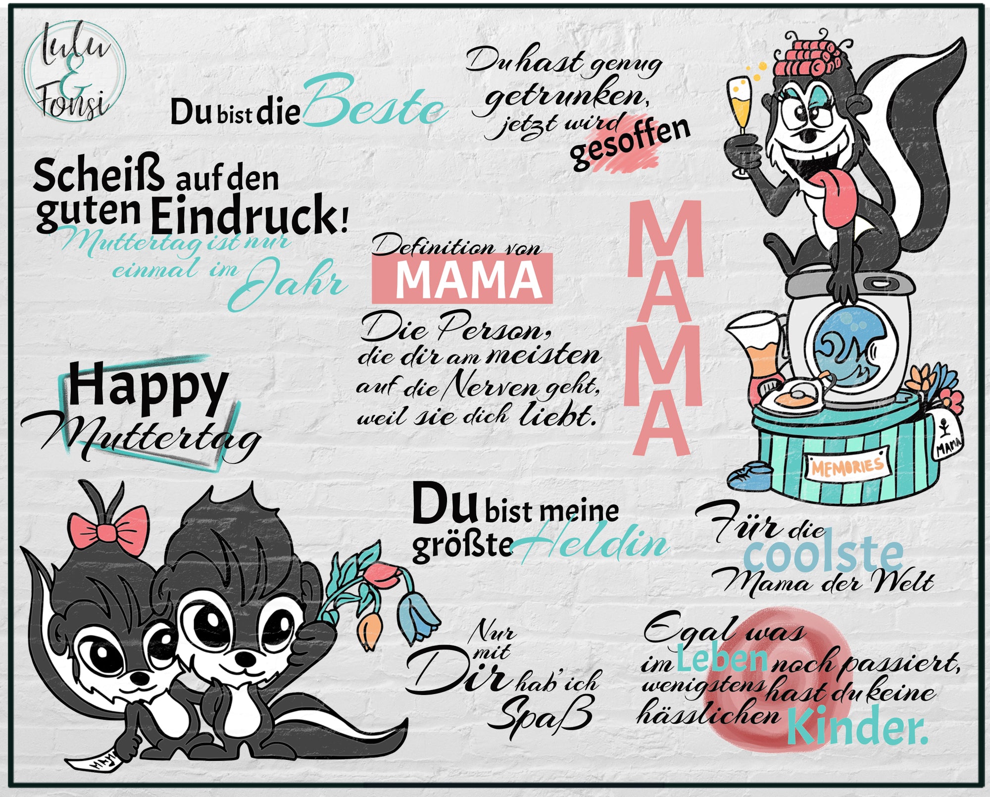 Plotterdatei "Muttertag" – Lulu und Fonsi