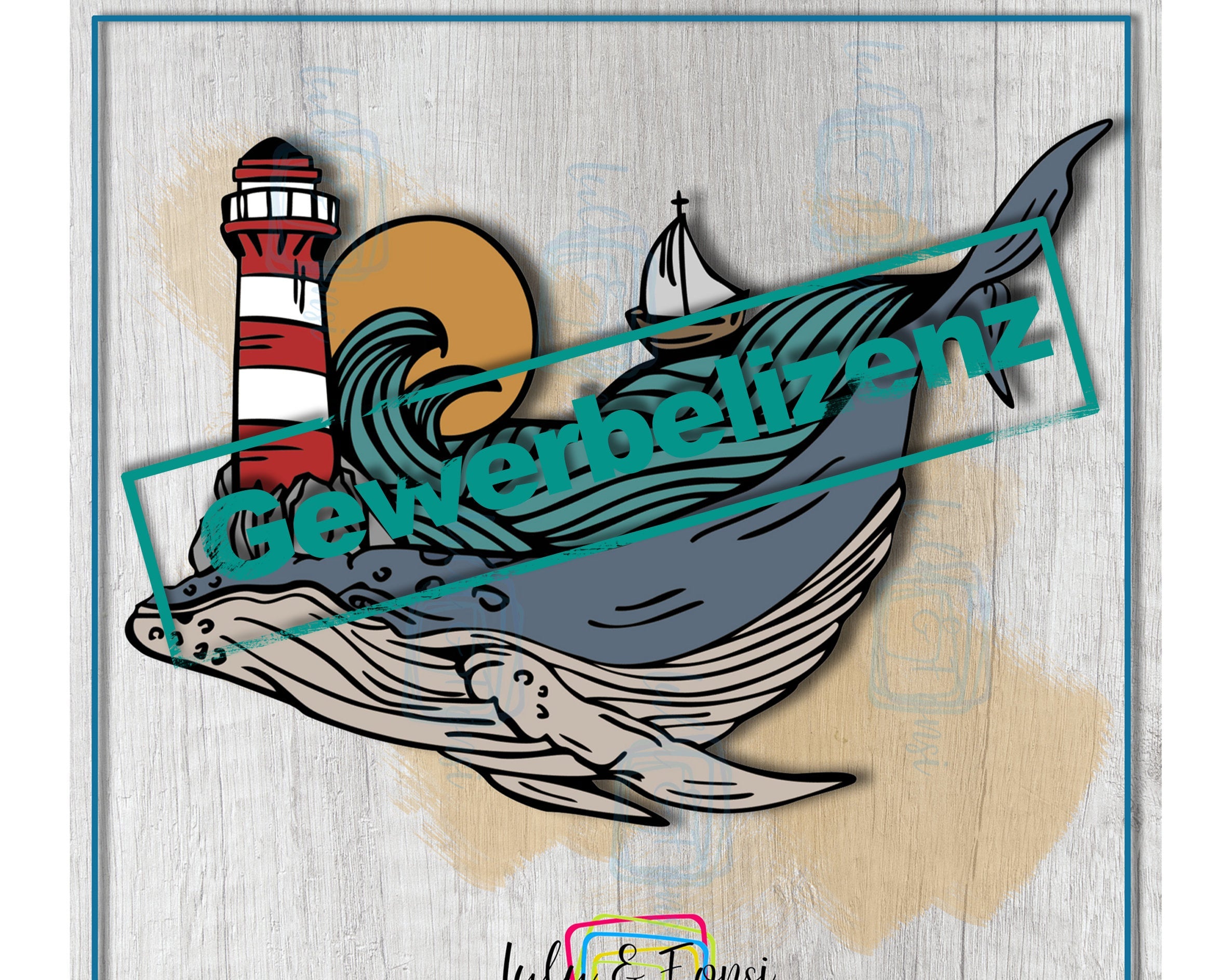 Gewerbelizenz - Plotterdatei "Wal Tattoo" – Lulu und Fonsi