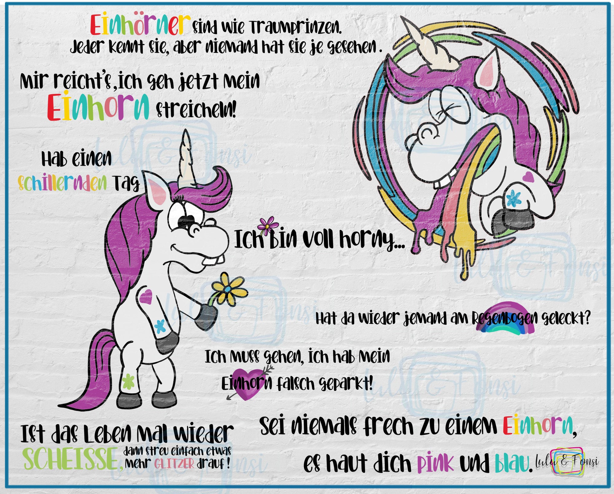 Plotterdatei "Crazy Unicorn" – Lulu und Fonsi