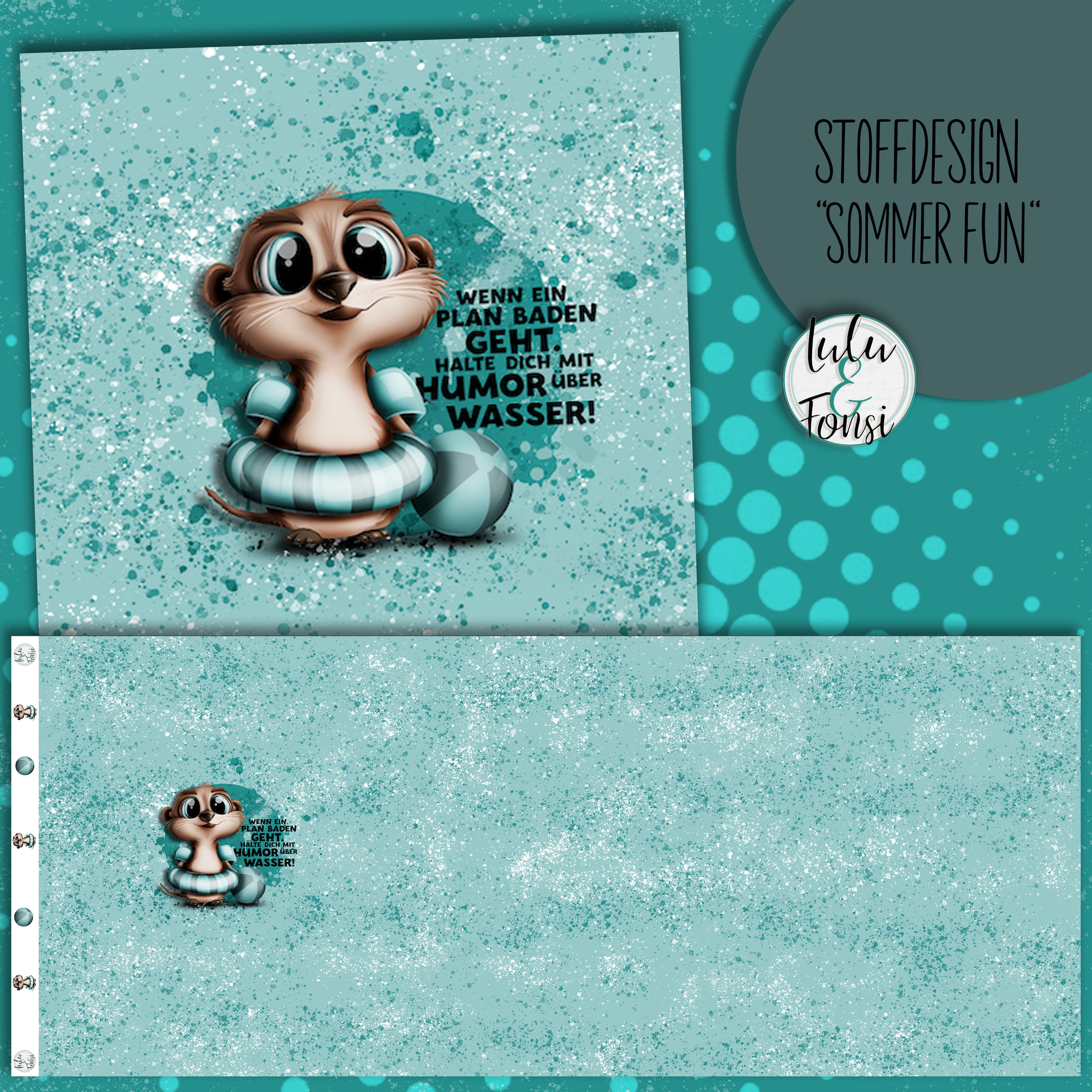 Digitales Stoffdesign "Sommer Fun" – Lulu und Fonsi